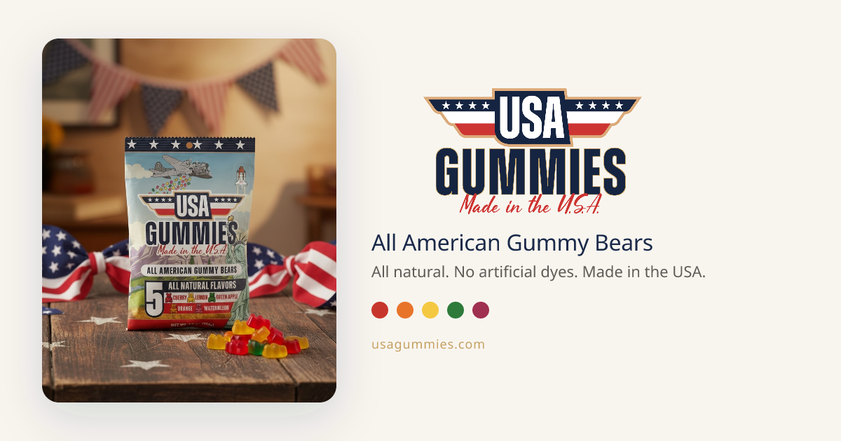 Made in USA Candy & Dye-Free Gummies | USA Gummies